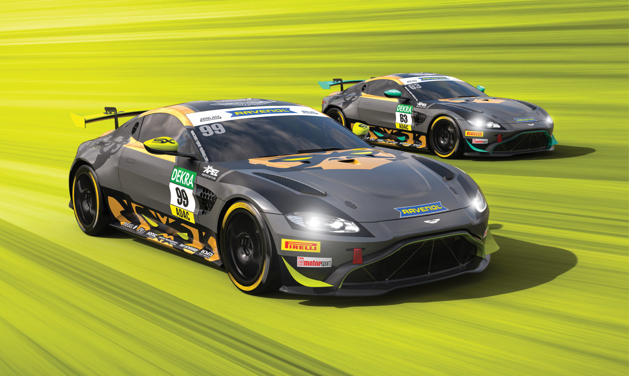 Speed Monkeys mit zwei Aston Martin Vantage GT4 in der ADAC GT4 Germany ...